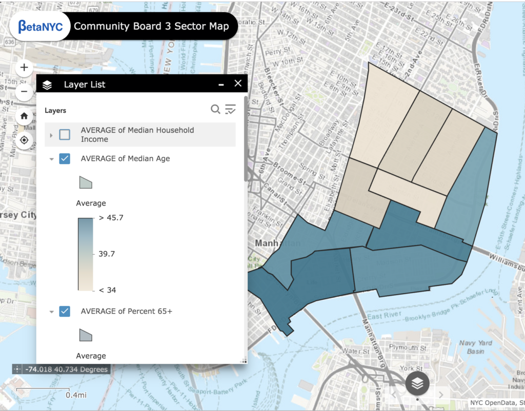 Manhattan CB 3 Demographic Sector Map - BetaNYC